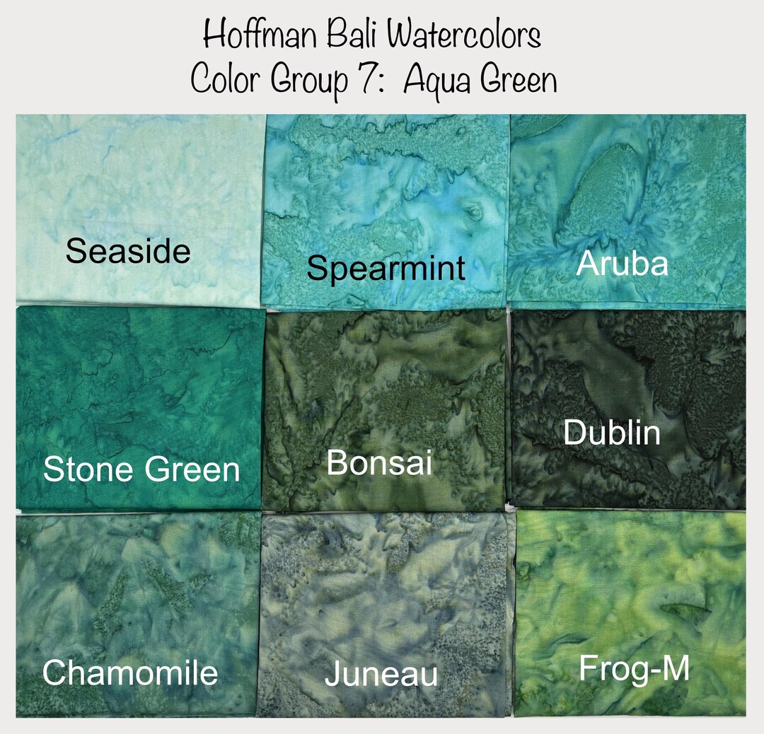 AQUA GREEN Color Group, Bali Watercolors by Hoffman - Etsy