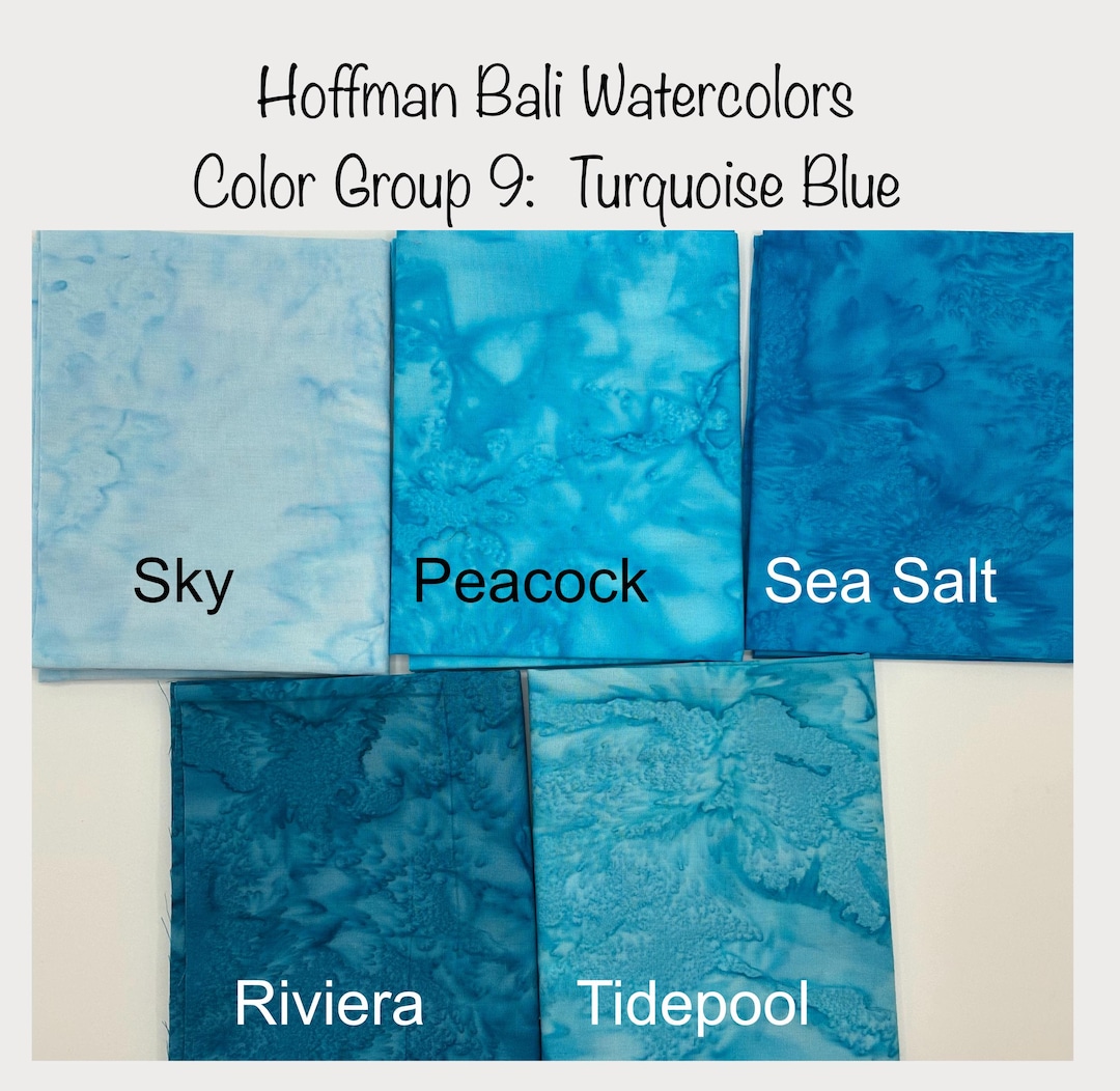 TURQUOISE BLUE Color Group, Bali Watercolors by Hoffman - Etsy