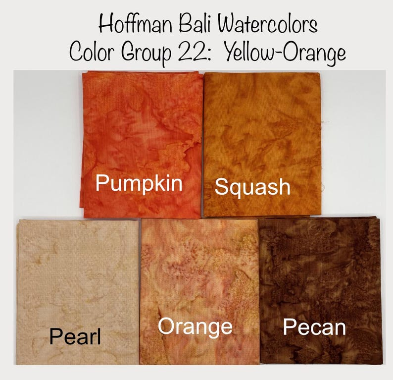 YELLOW-ORANGE Color Group, Bali Watercolors by Hoffman - Etsy
