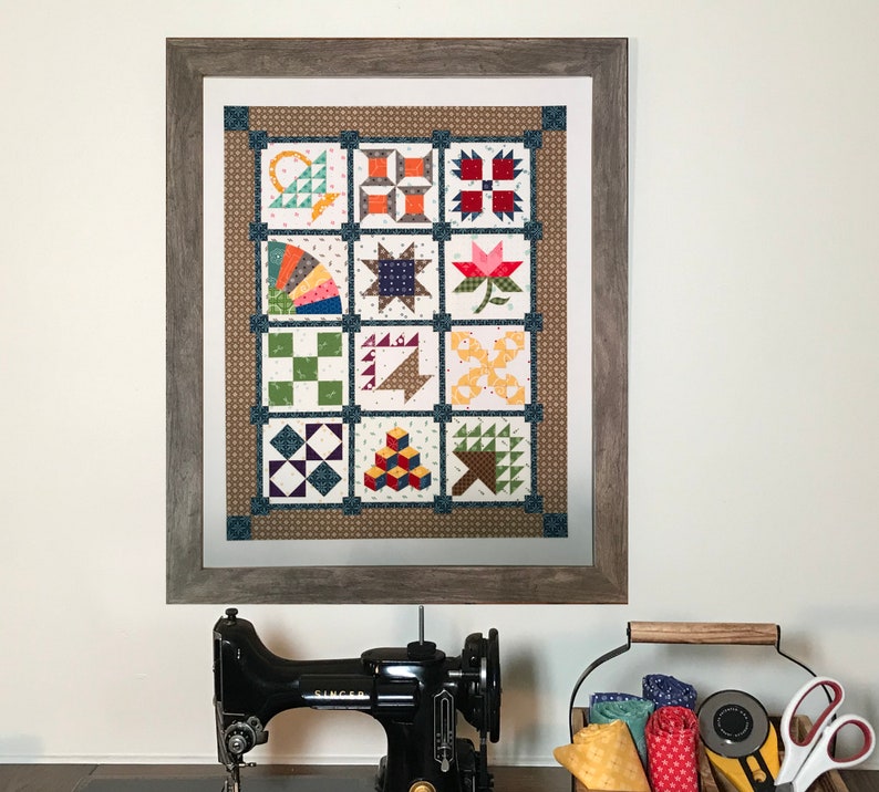 Miniature Quilt Art, Wallhanging, 12 Block Sampler Quilt, Gift for Mom ...