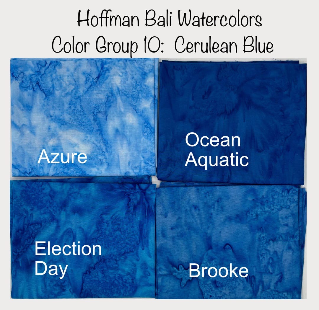 CERULEAN BLUE Color Group, Bali Watercolors by Hoffman, Dyed, Batik ...