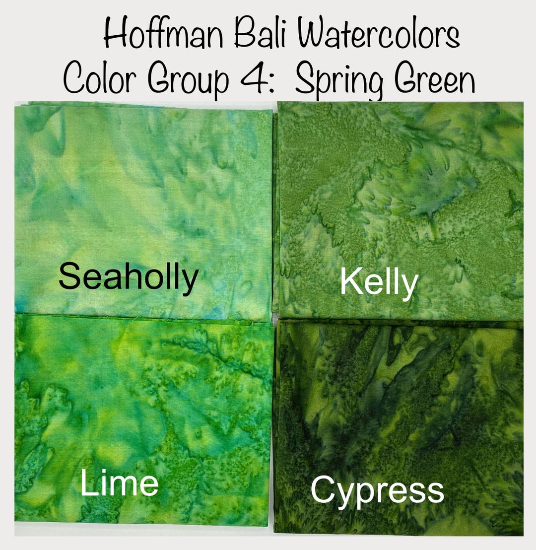 SPRING GREEN Color Group, Bali Watercolors by Hoffman, Dyed, Batik ...