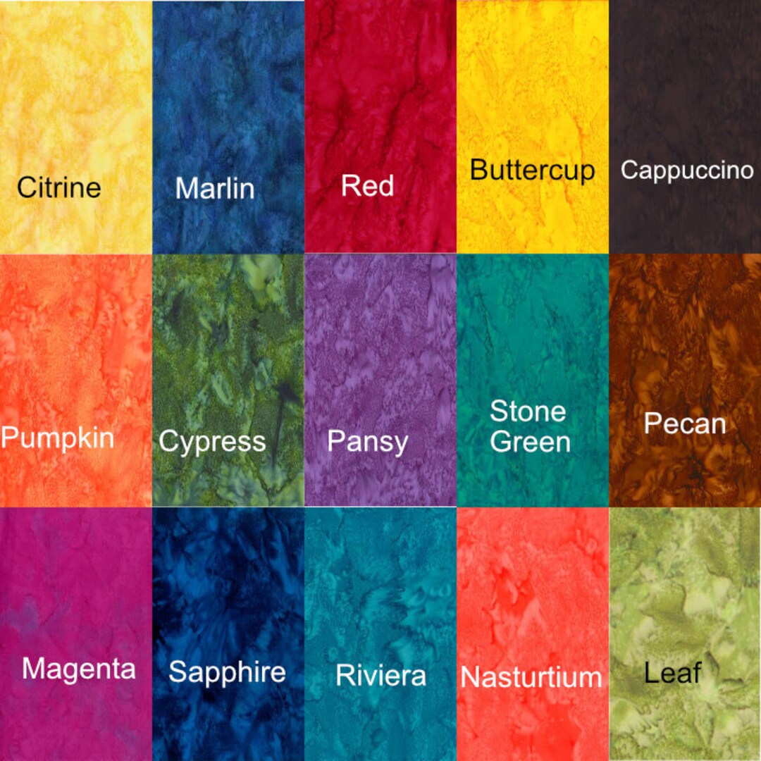 Bali Watercolors, 15 Bold Colors Fat Quarter Bundle - Etsy
