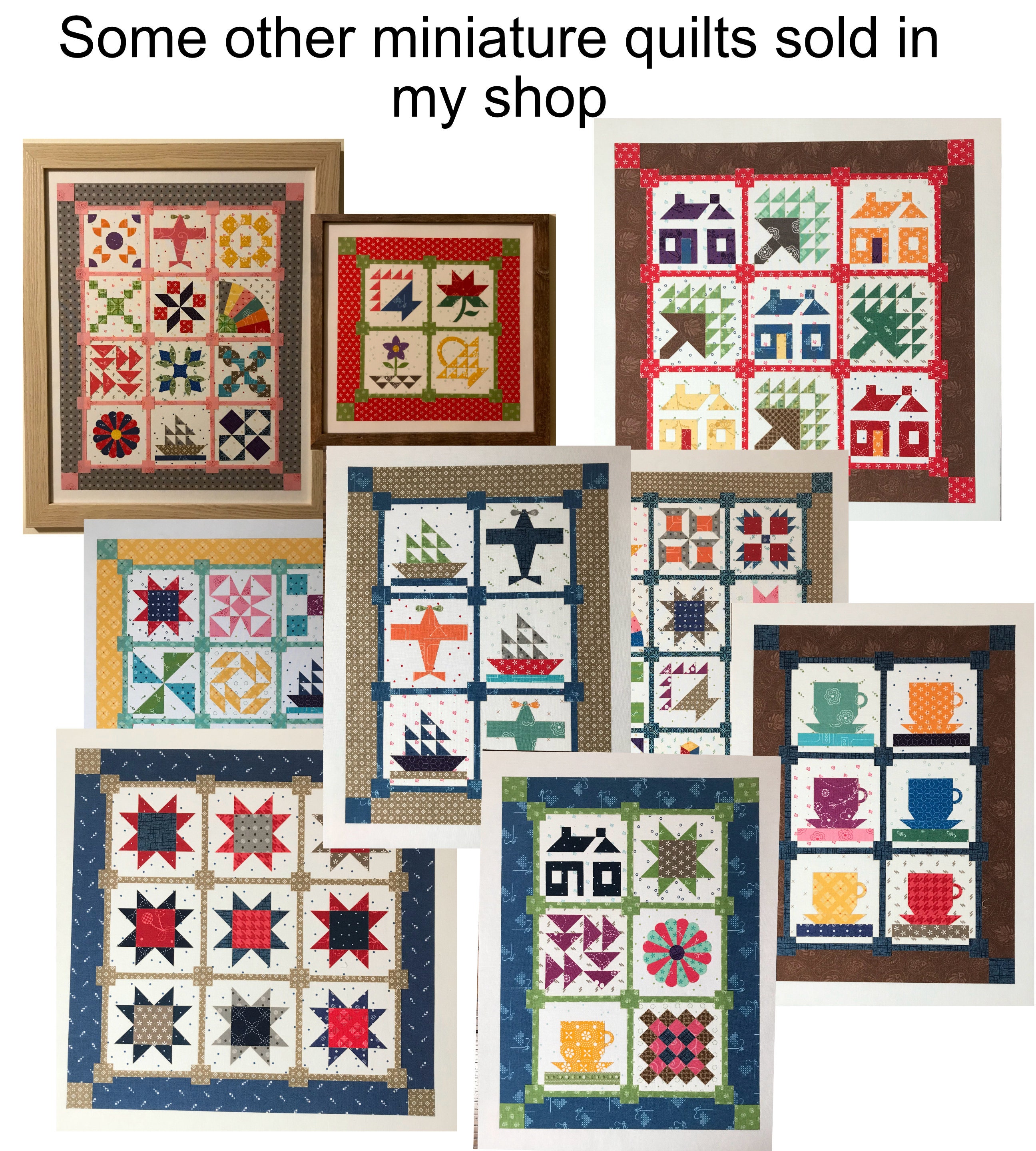 Miniature Quilt Art, Wallhanging, 12 Block Sampler Quilt, Gift for ...