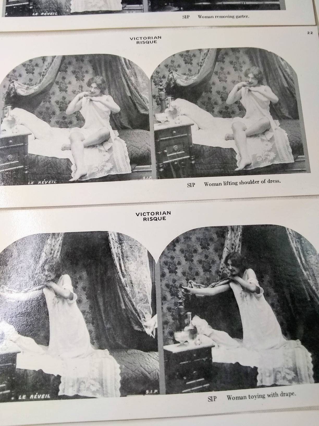 Victorian Risque Lady Black & White Photography Reprint Cards With Ads ...