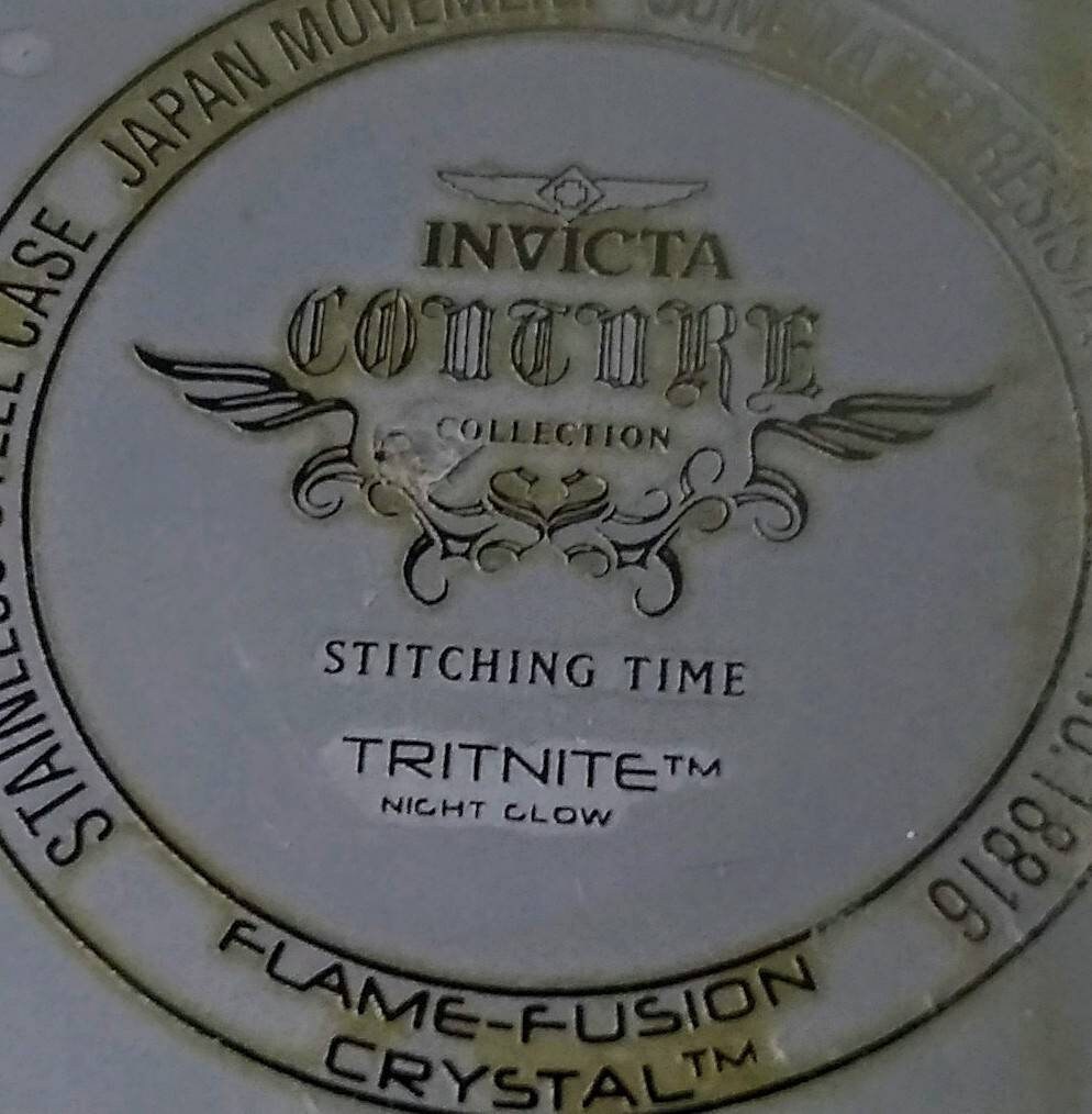 Invicta Couture Stitching Time Tritnite Night Glow Women's - Etsy