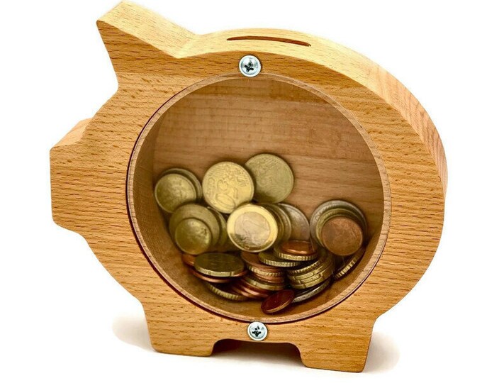 Personalized Piggy Bank, Coin Piggy Bank, Wooden Money Bank, Piggy Bank ...