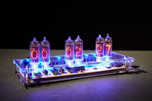 Clock on Vacuum Tubes Indicators IN-14 Tubes Clock With 6 Tubes ...