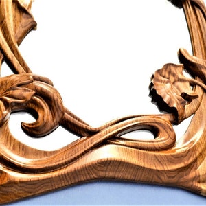 Carved Wall Mirror, Wood Wall Mirror 36 Inches - Etsy