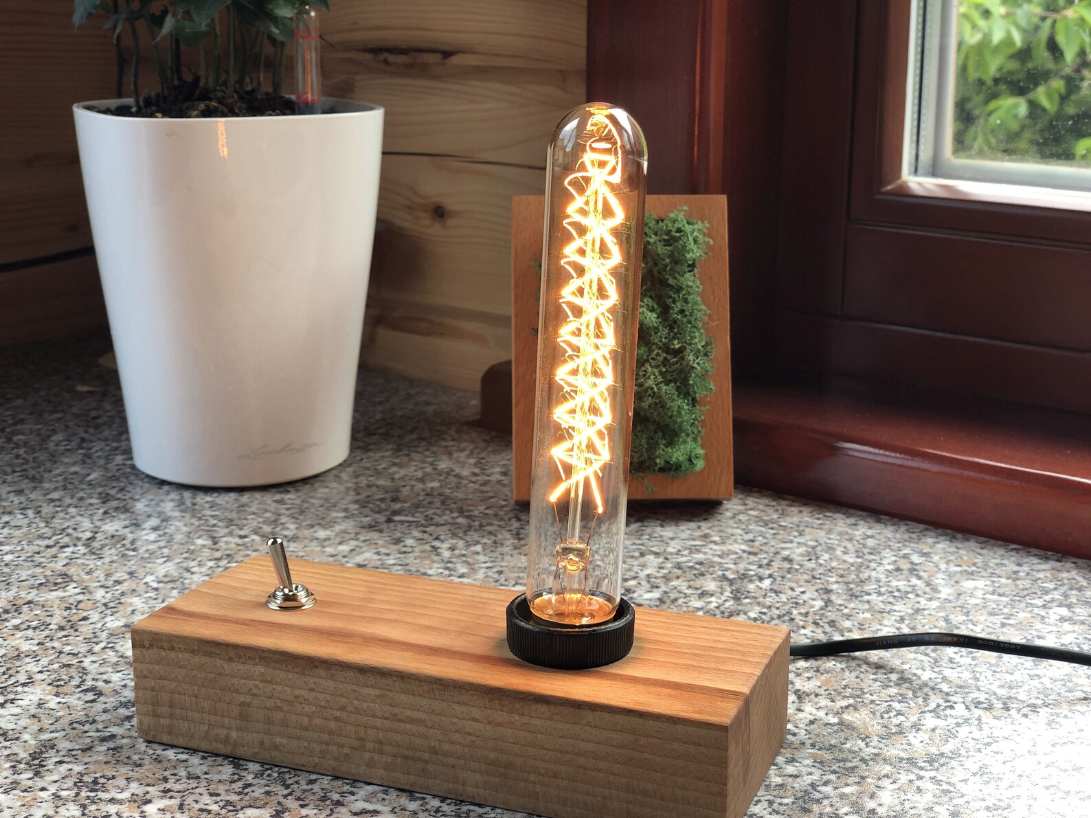Edison Lamp Wood Lamp Edison Wooden Lamp Desktop Lamp - Etsy