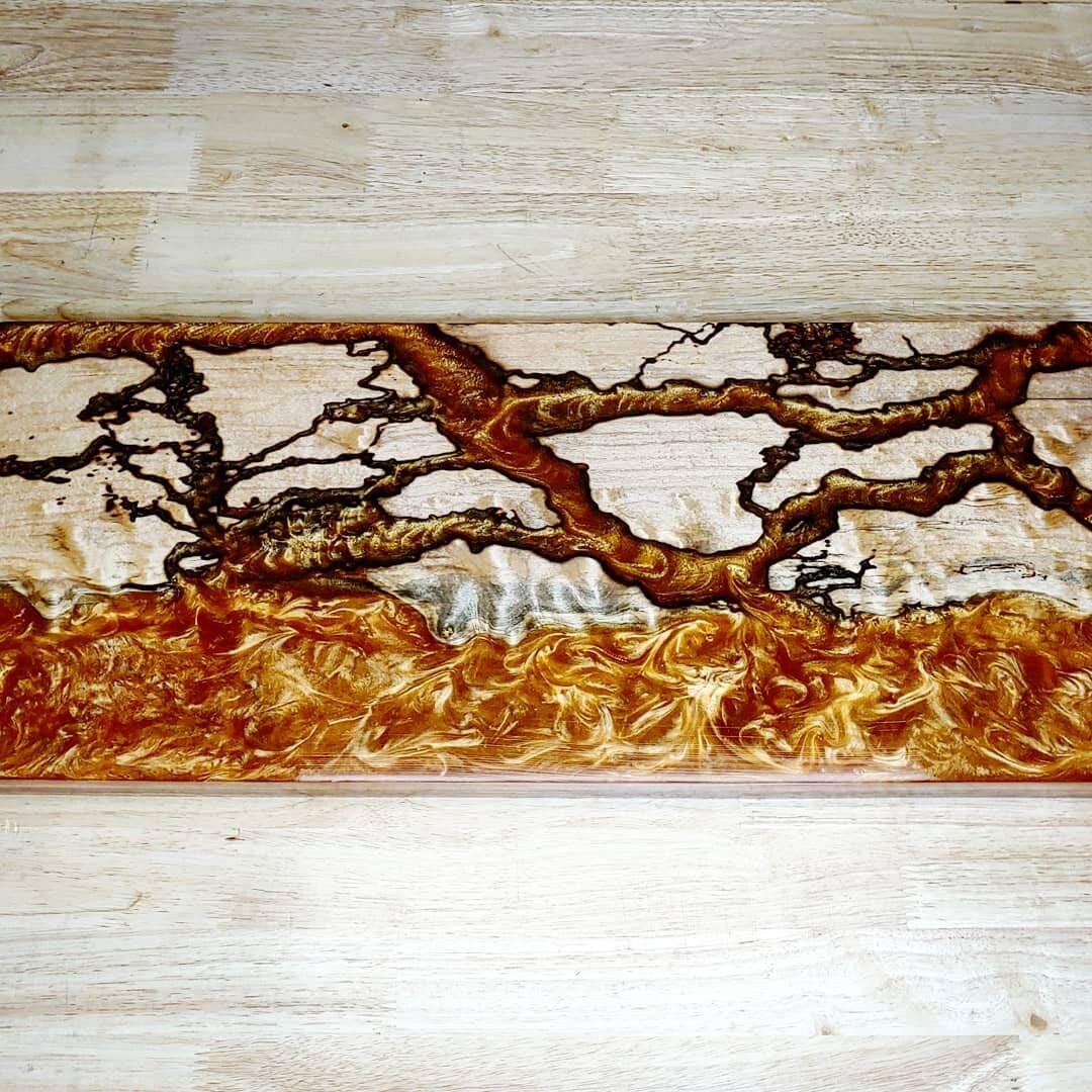 Epoxy Resin Board, Handcrafted River Board, Epoxy Resin Wooden Serving ...