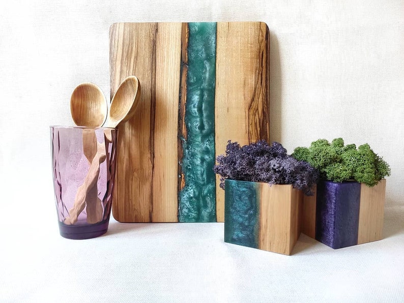 Resin Board Handcrafted River Board Epoxy Resin Wooden - Etsy