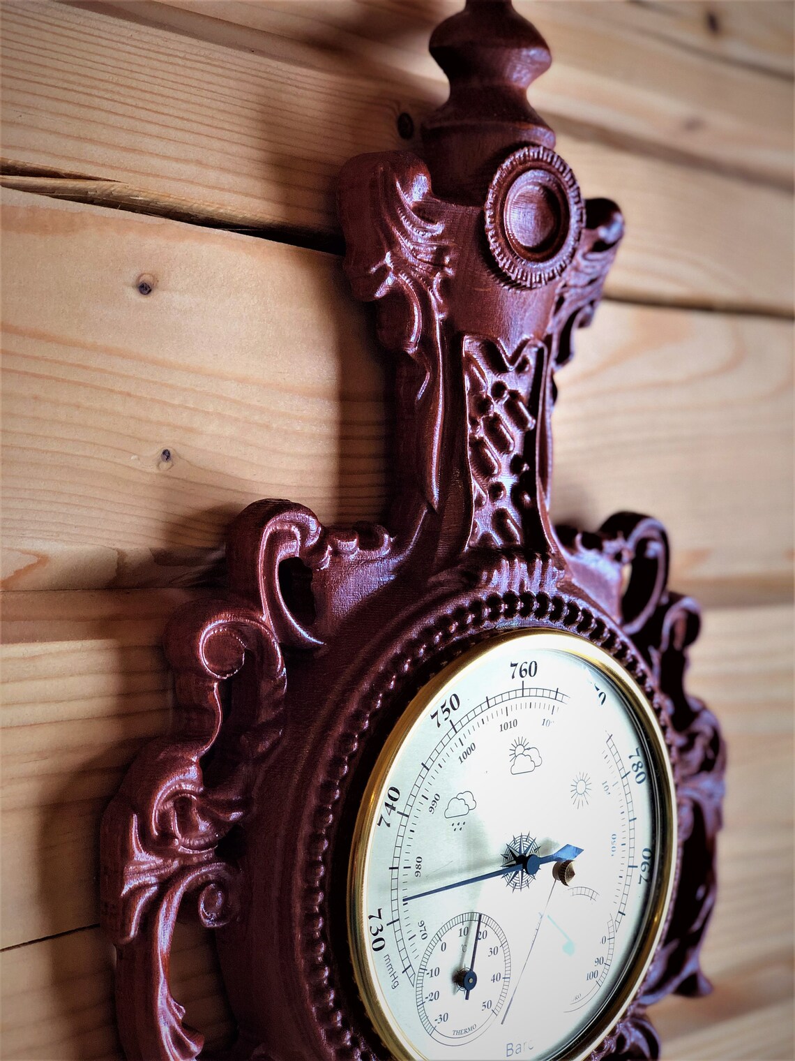 Vintage Weather Instrument Barometer Temperature Humidity - Etsy