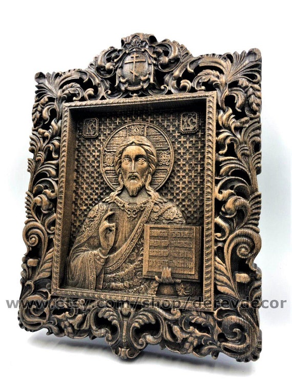 Wooden Icon of Jesus Christ Icon of Christ the Teacher - Etsy