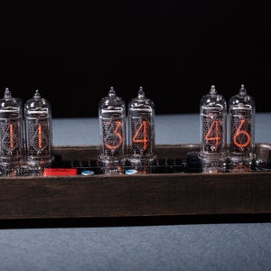 Clock on Vacuum Tubes Indicators IN-14 Tubes Clock With 6 Tubes ...