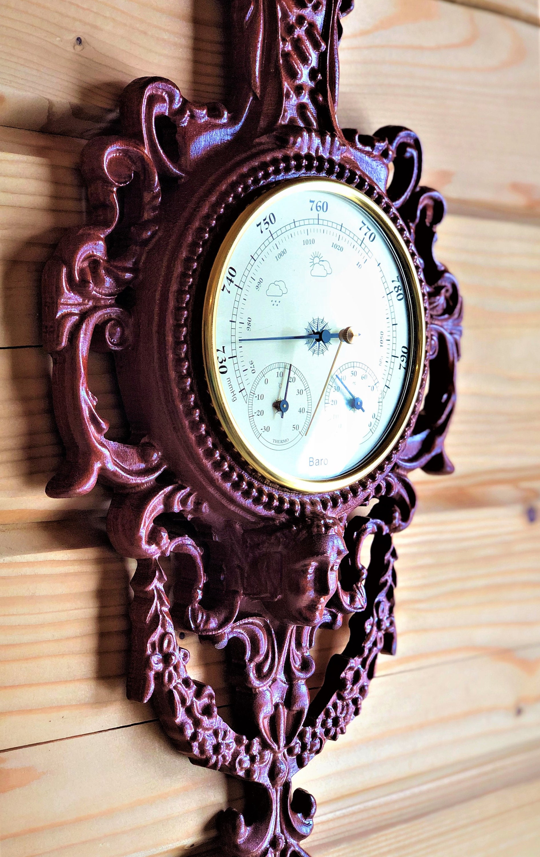 Vintage Weather Instrument Barometer Temperature Humidity - Etsy