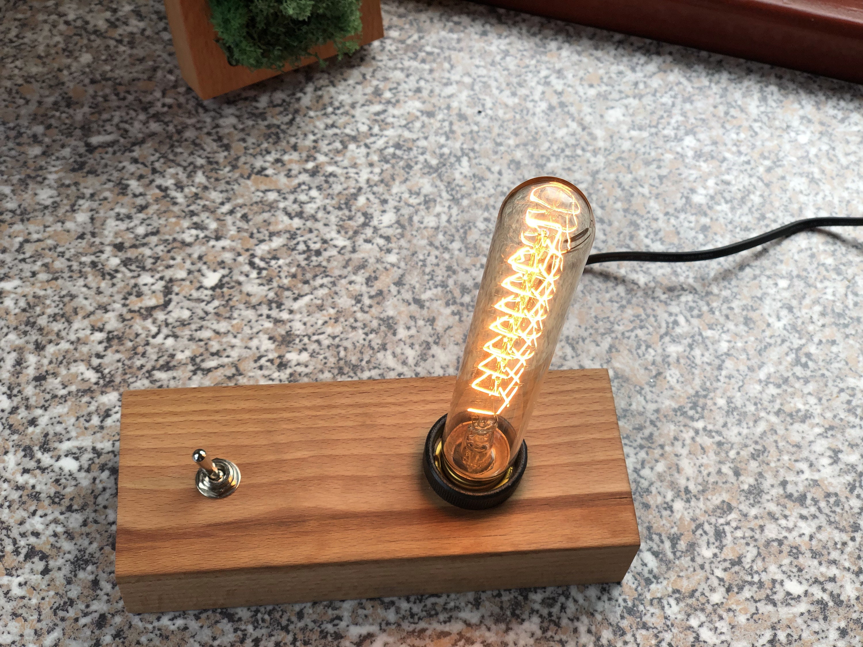 Edison Lamp, Wood Lamp, Edison Wooden Lamp, Desktop Lamp, Dimmer Lamp ...