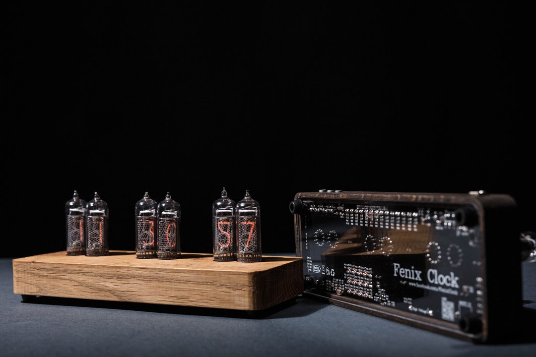 Clock on Vacuum Tubes Indicators IN-14 Tubes Clock With 6 Tubes ...