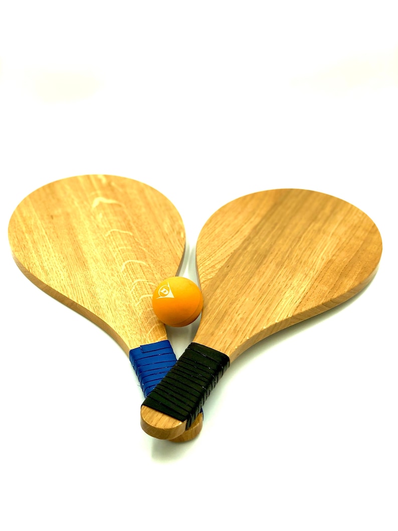 Set for Beach Tennis Wood Rackets Frescobol Paddles and 2 - Etsy