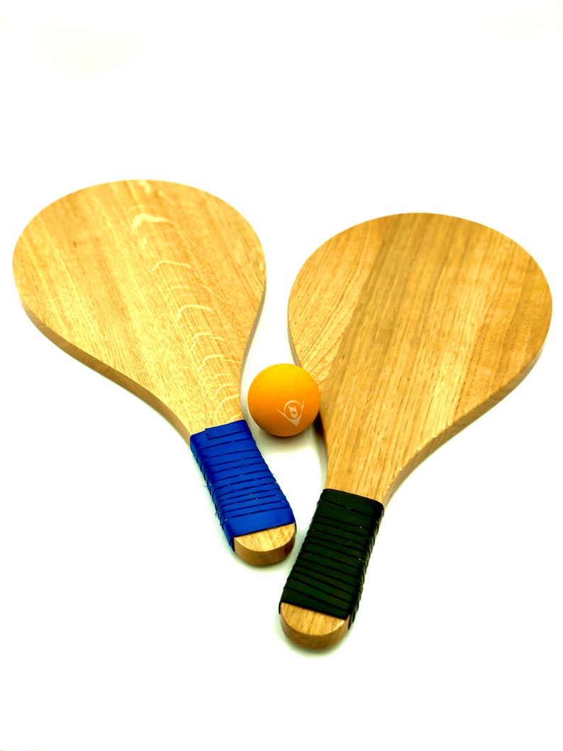 Set for Beach Tennis Wood Rackets Frescobol Paddles and 2 - Etsy