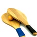 Set for Beach Tennis, Wood Rackets, Frescobol, Paddles and 2 Balls ...