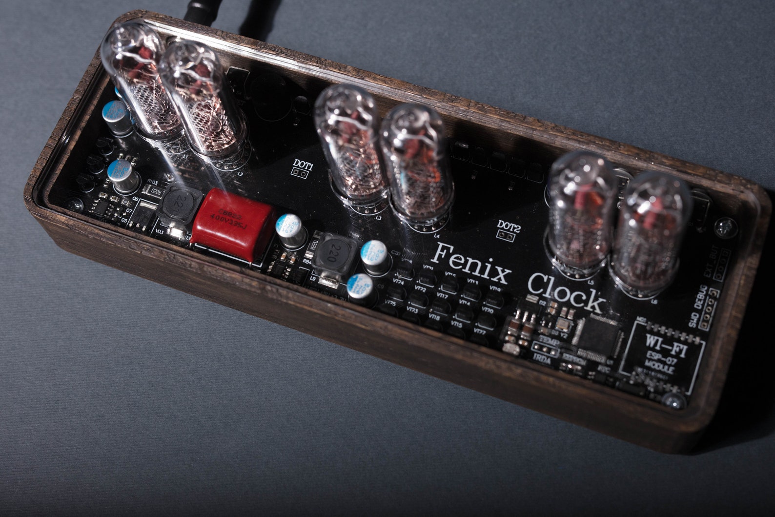 Clock on Vacuum Tubes Indicators IN-14 Tubes Clock With 6 Tubes ...