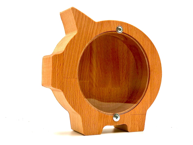 Handcrafted Wooden Piggy Bank - Personalized Gift for Kids, Adorable ...