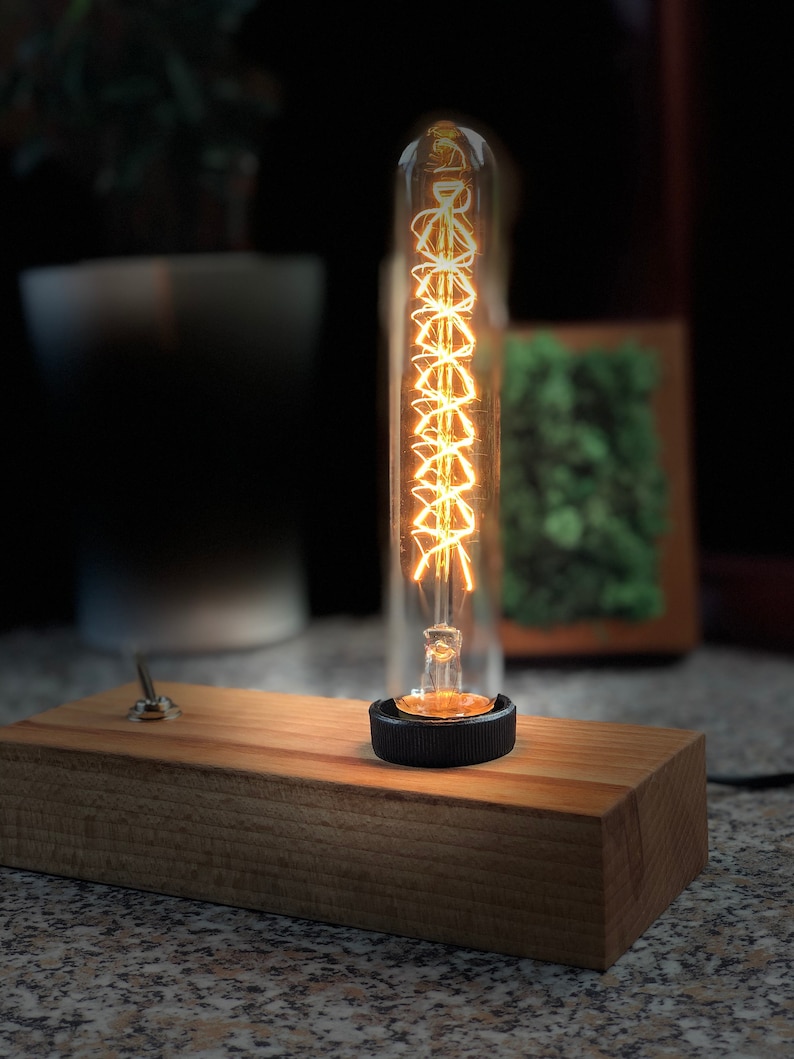 Edison Lamp, Wood Lamp, Edison Wooden Lamp, Desktop Lamp, Dimmer Lamp ...