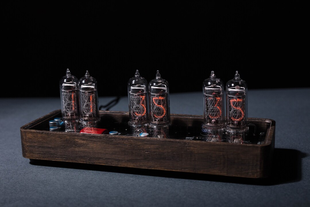 Clock on Vacuum Tubes Indicators IN-14 Tubes Clock With 6 Tubes ...