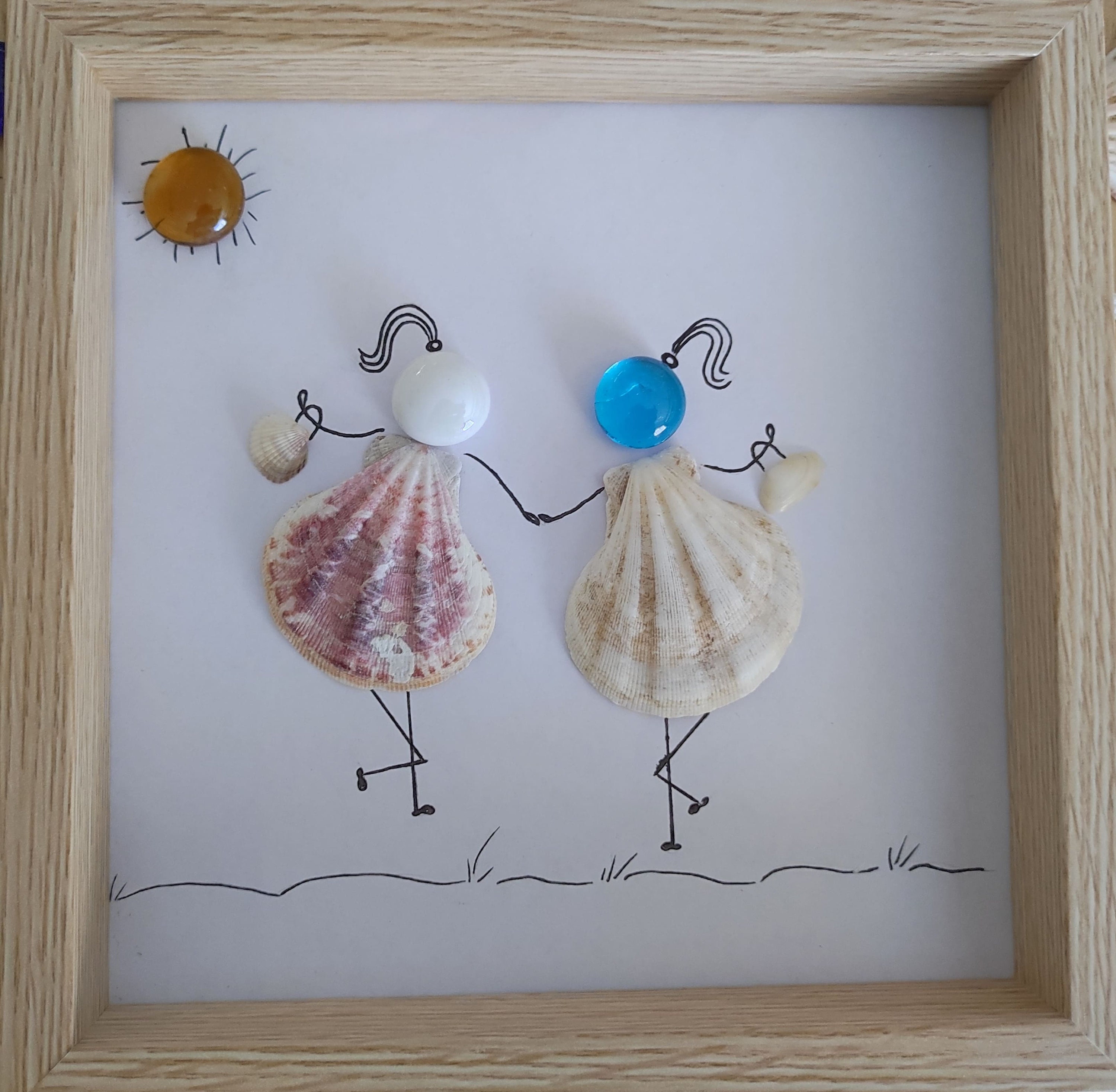 Girlfriends Seashell Art, Pebble Art Friends Picture, Sea Glass Friends ...