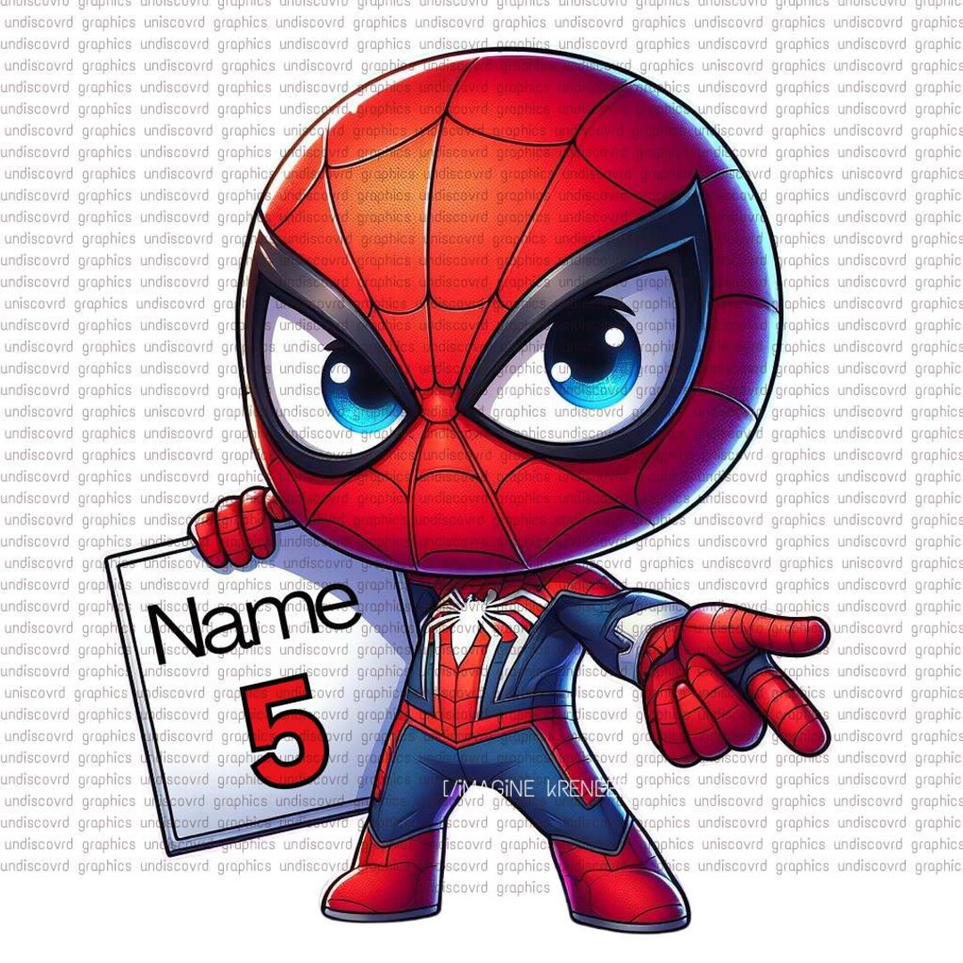 Chibi, Spider Kid, Custom, PNG, Sublimation Design, Birthday ...