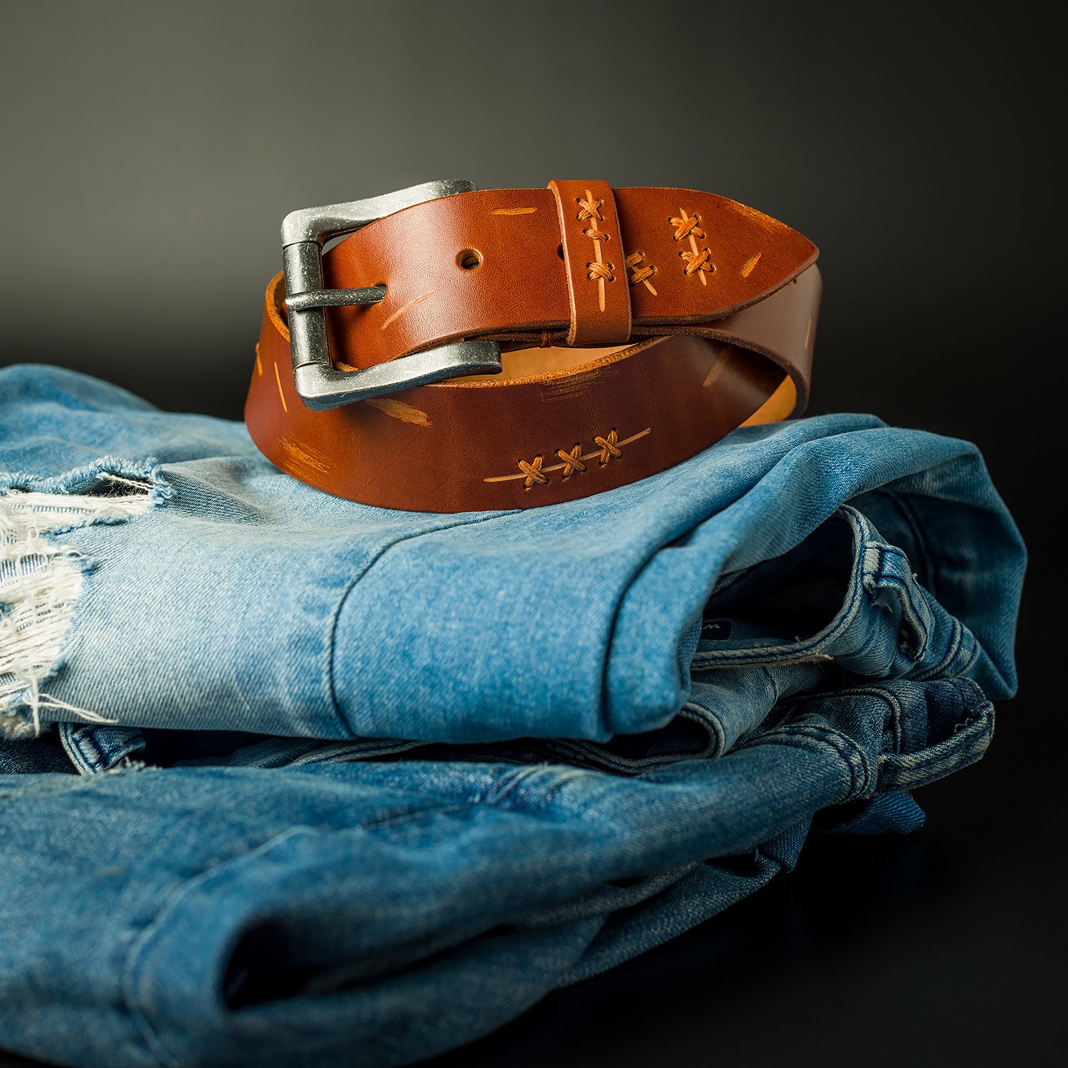Aged Leather Belt, Distressed Leather Belt, Western Belt, Designer ...