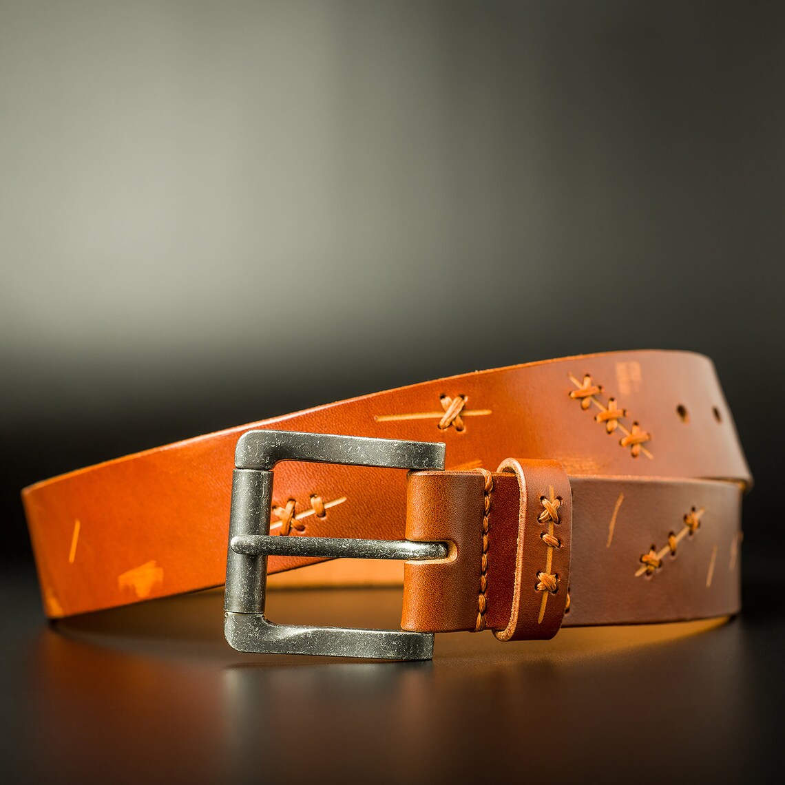 Aged Leather Belt, Distressed Leather Belt, Western Belt, Designer ...
