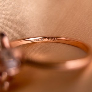 Donald Duck Ring, White Moissanite Ring, Rose Gold Ring, 925 Silver ...