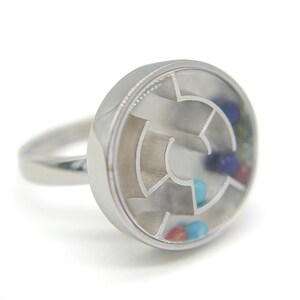 Maze Ring, Interactive Jewelry, Puzzle Ring, Fidget Spinner Ring, Ball ...