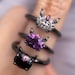Natural Amethyst Kuromi Inspired Ring — Black Gold Goth Jewelry — Dark ...