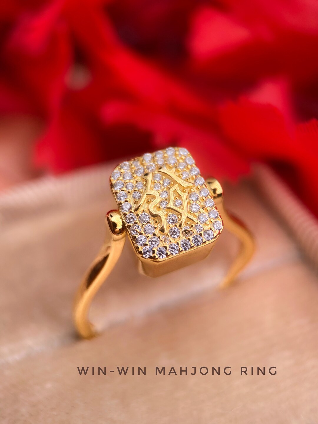 Spinning Mahjong Citrine Ring, Fidget Spinner Jewelry, Fidget Spinner ...