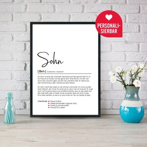 Sohn Definition, Personalisiertes Poster Geschenk, Kinder ...