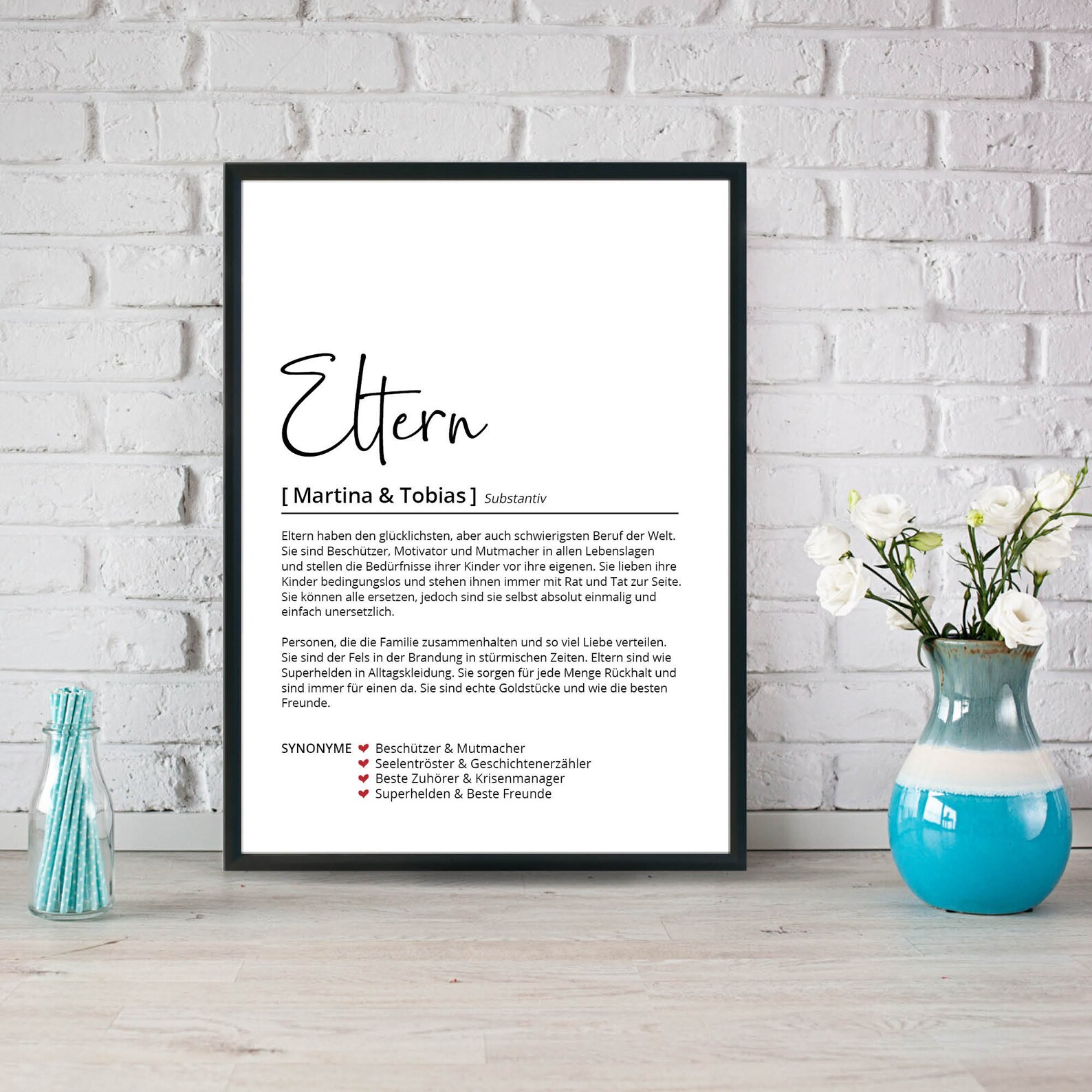 Parents Definition, Personalized Poster Gift, DIY Instant Download ...