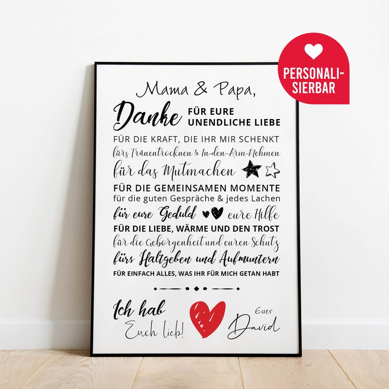 Faszinierend Danke Mama Und Papa Spruche Bild