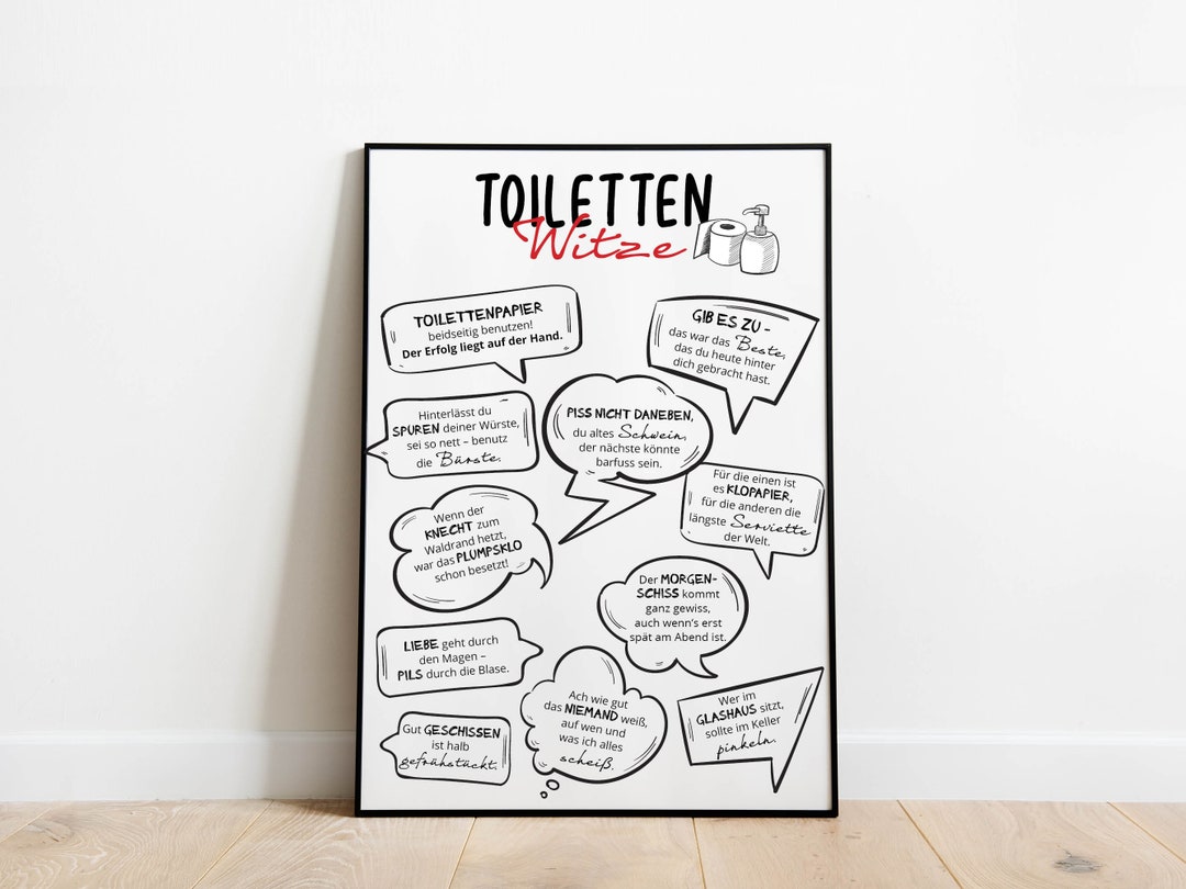 Toiletten Witze Poster | Badezimmerposter | Bild für Toilette ...