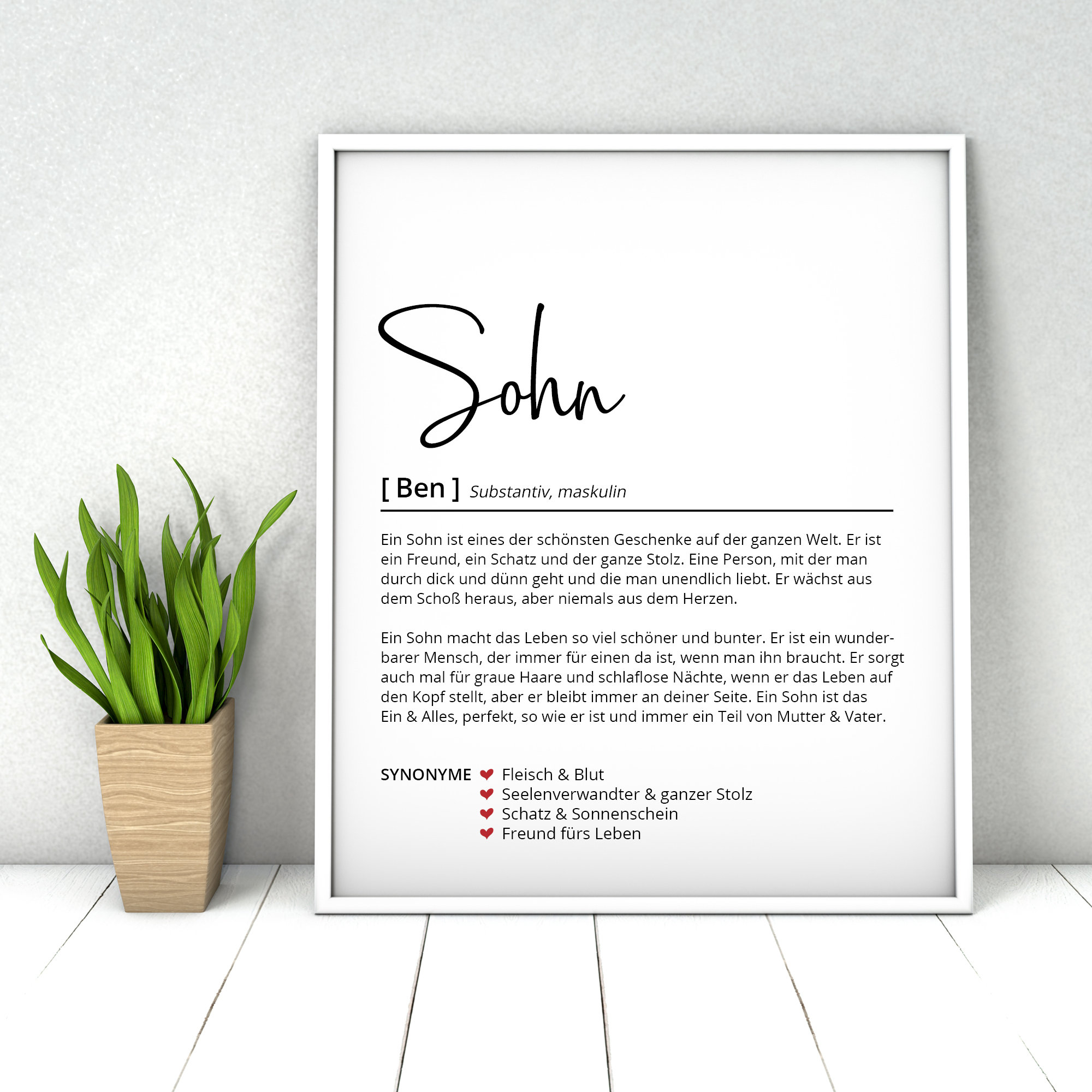 Sohn Definition Personalisiertes Poster Geschenk Familie - Etsy.de