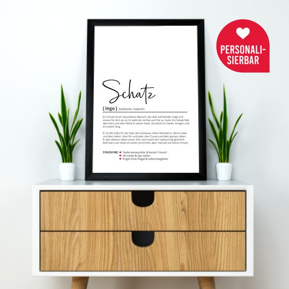 Schatz Definition Personalisiertes Poster Geschenk | Etsy