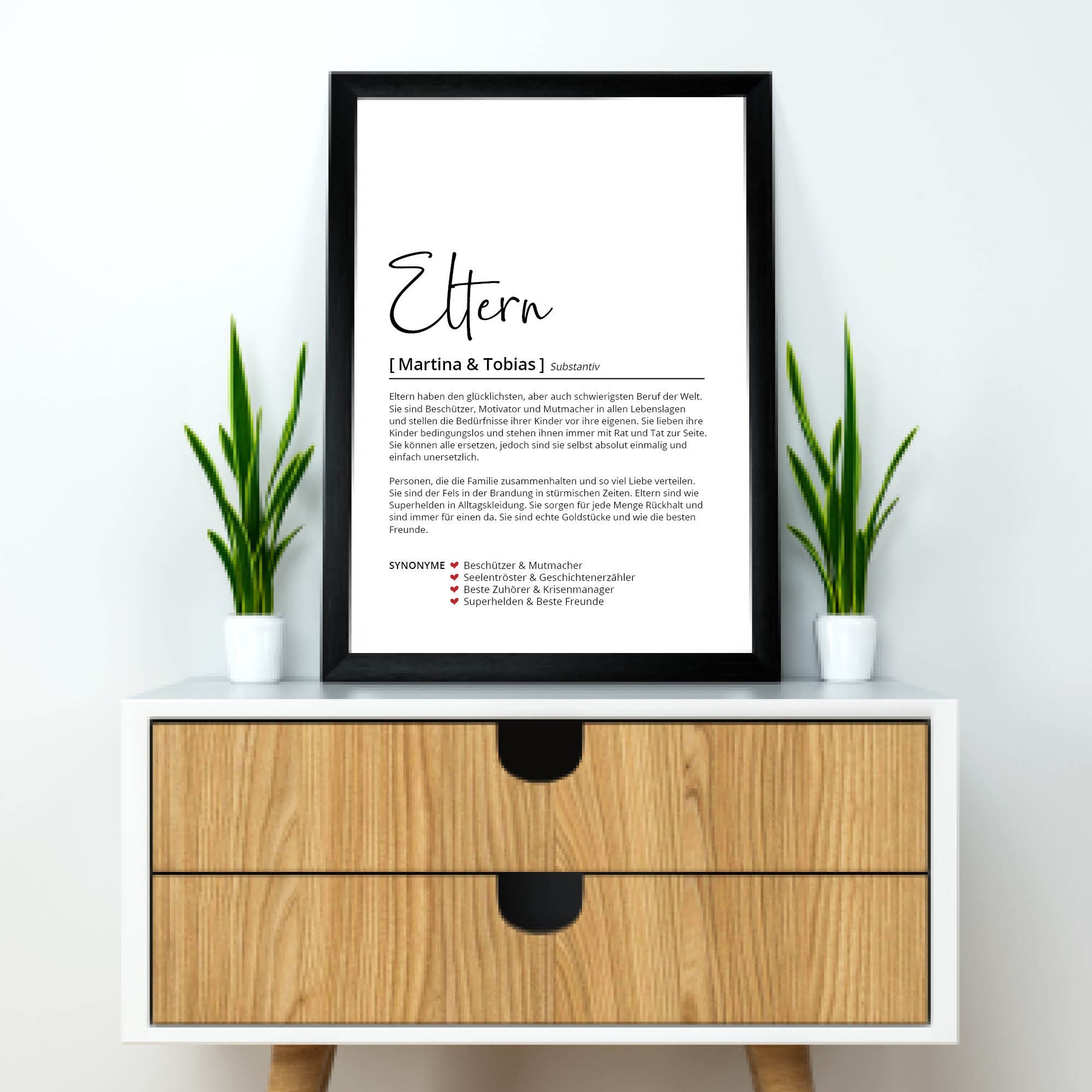 Parents Definition, Personalized Poster Gift, DIY Instant Download ...