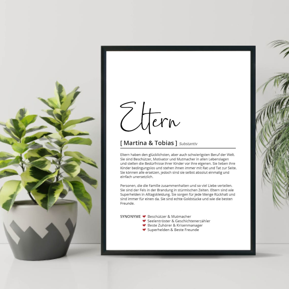 Parents Definition, Personalized Poster Gift, DIY Instant Download ...