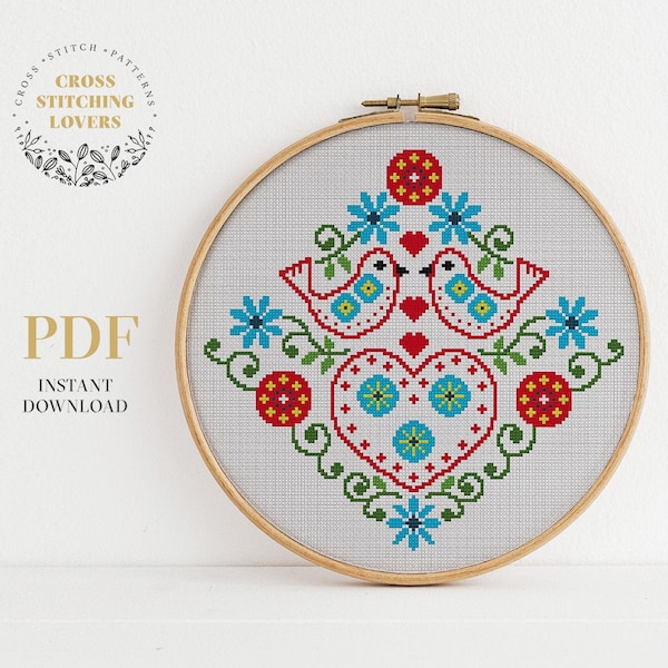 Folk Art Cross Stitch - Etsy