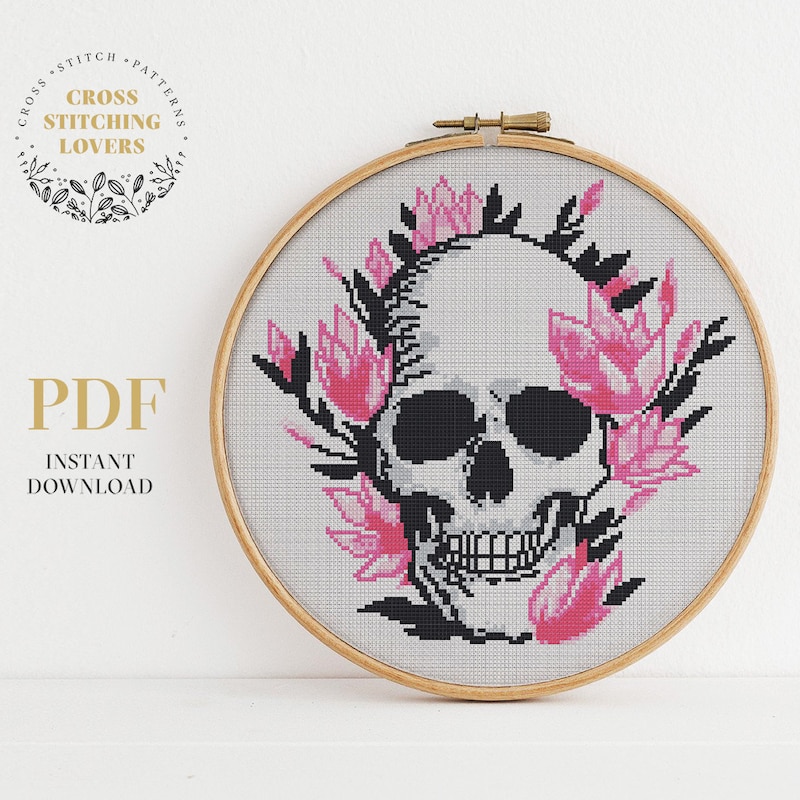 Skull Cross Stitch Pattern - Etsy