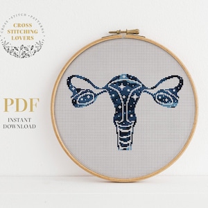 Female Ovary Cross Stitch Pattern, Starry Night Theme, Feminist ...