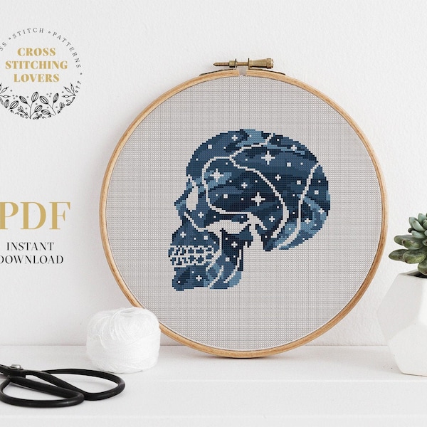 Skull Cross Stitch Pattern - Etsy