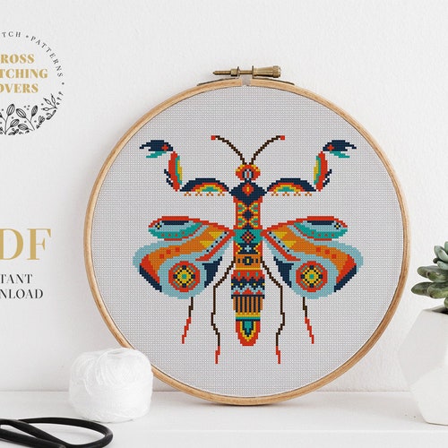 Bug Beetle Cross Stitch Pattern Insect Embroidery Nature - Etsy